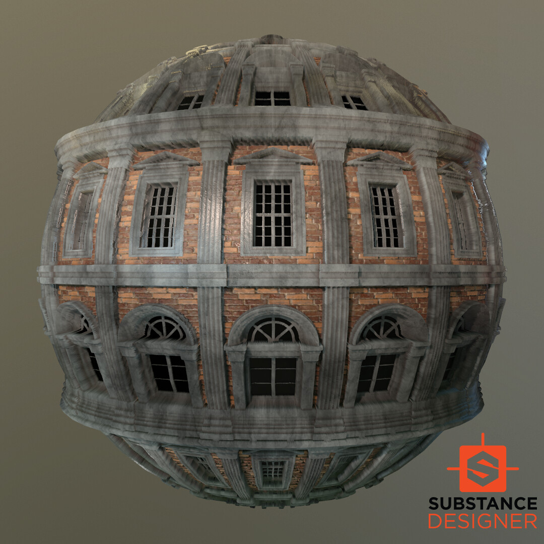 ArtStation - Substance Designer Building Wall