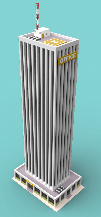 ArtStation - Low Poly Office Tower (Tower Number 3)
