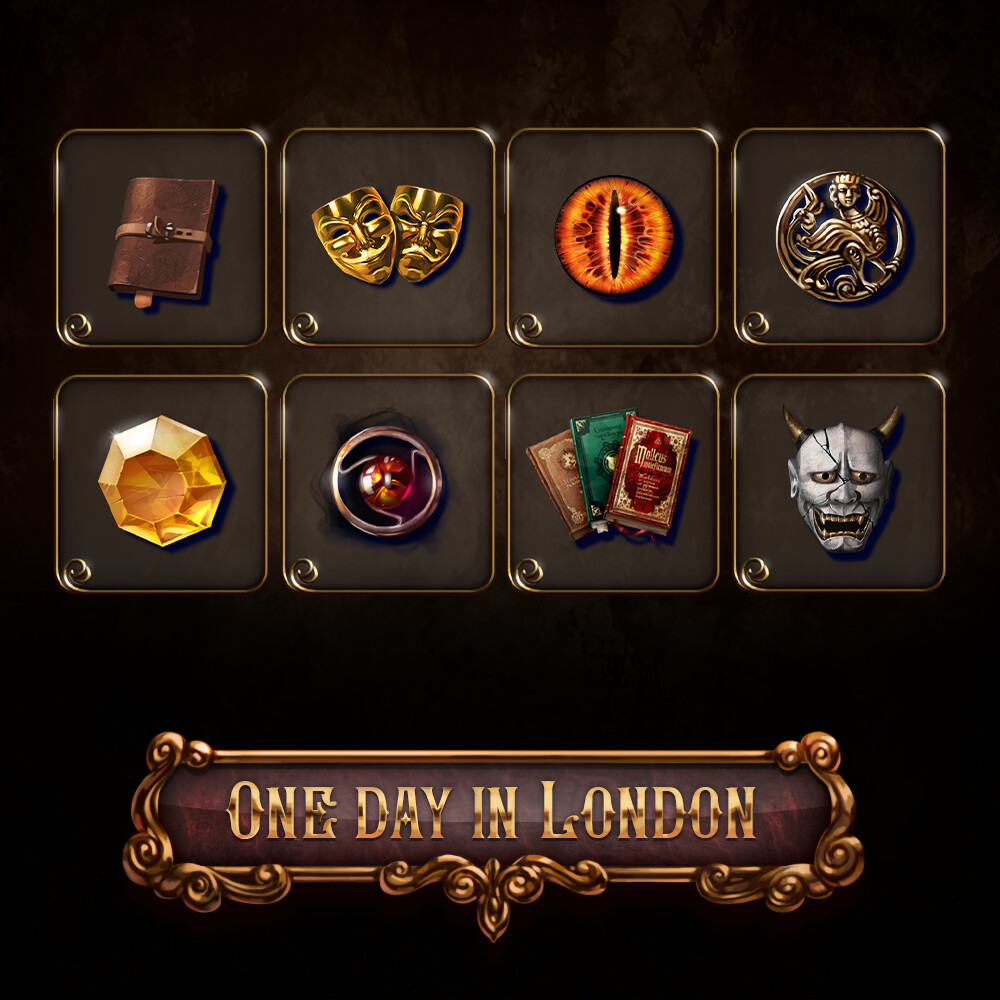 ArtStation - Realistic game icons - Achievements - One Day in London