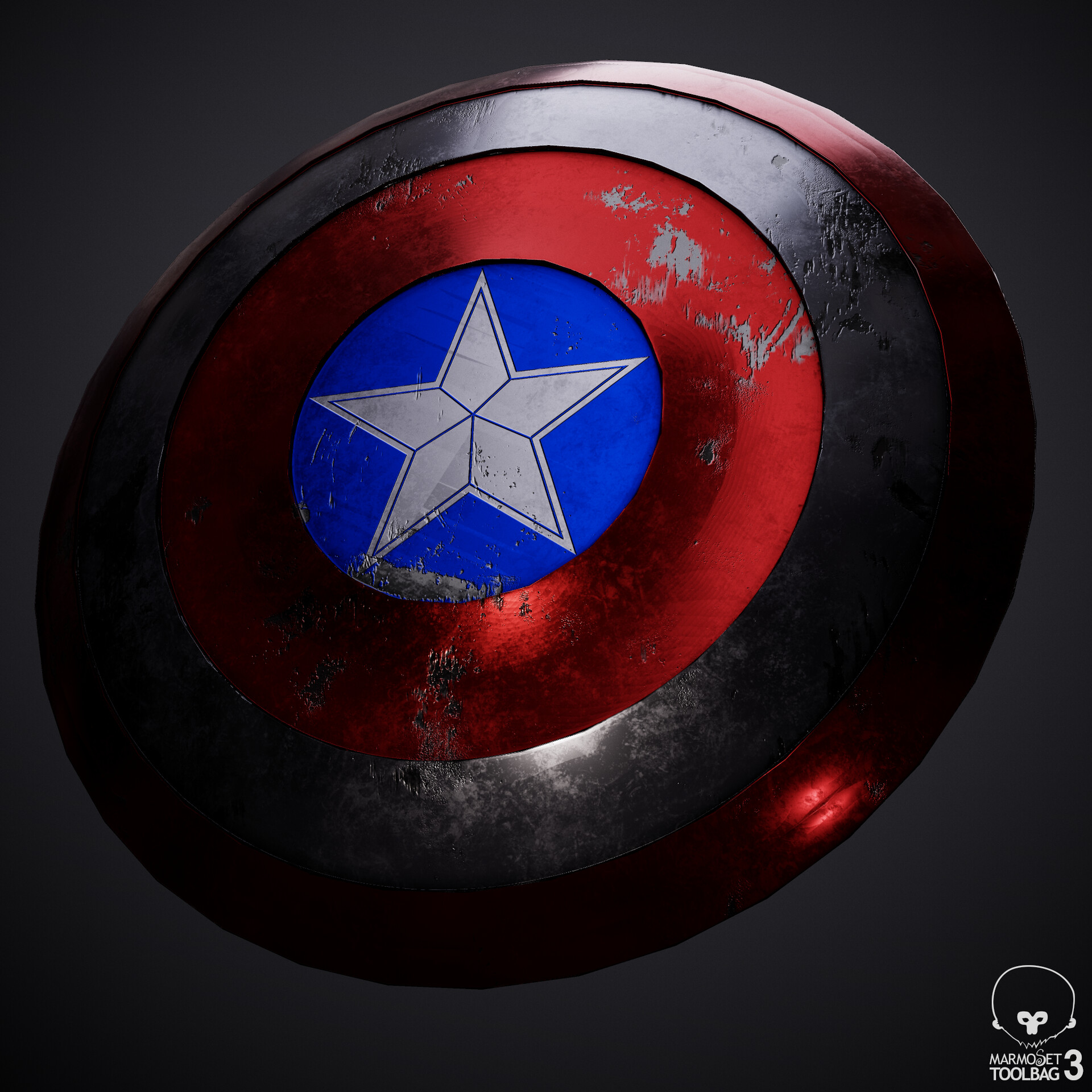 ArtStation - DAMAGED CAPTAIN AMERICA'S SHIELD