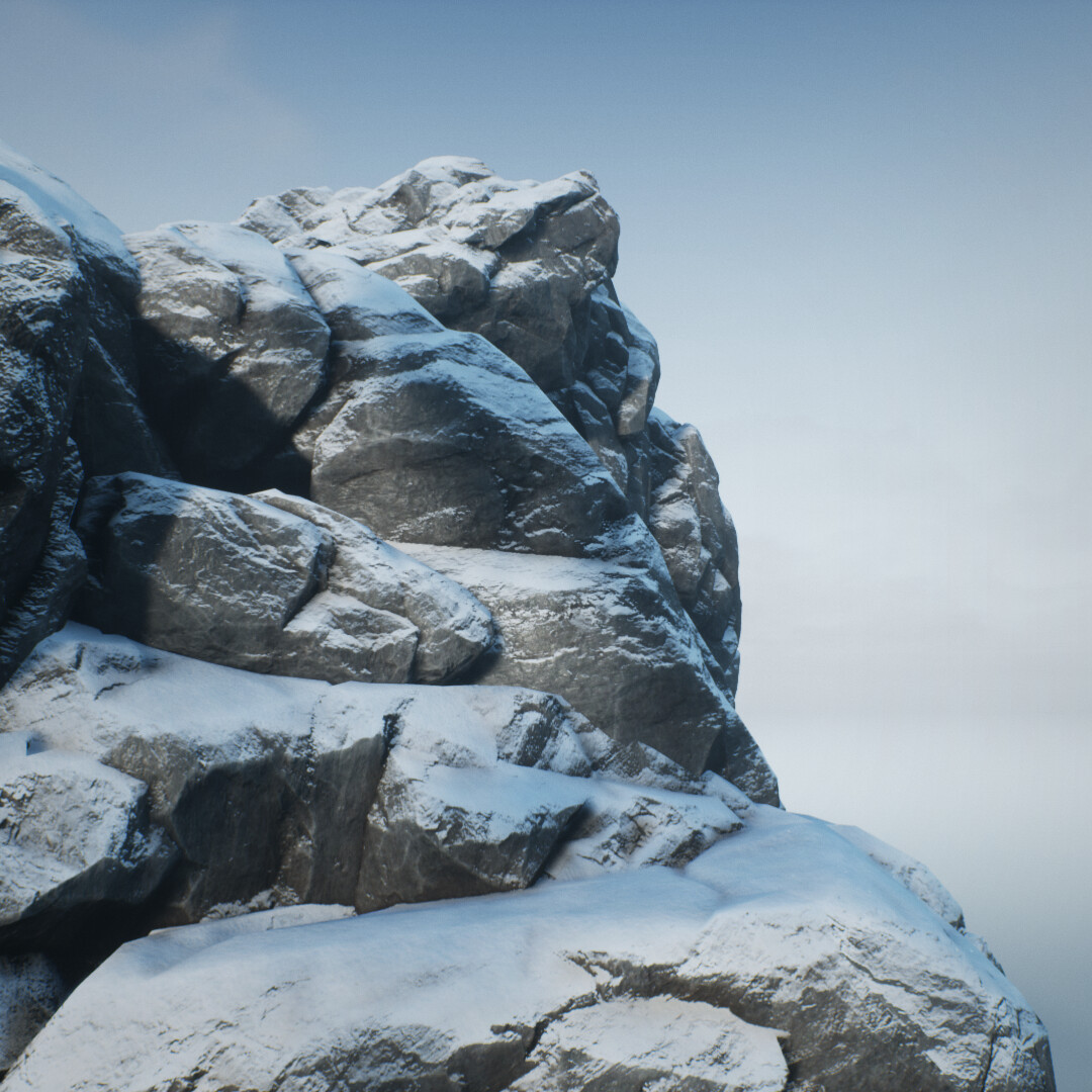 ArtStation - Complete Snow Covered Rock Set