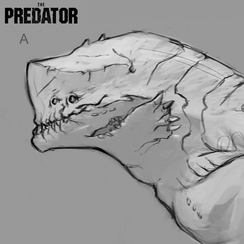 ArtStation - The Predator - Dog early head sketches