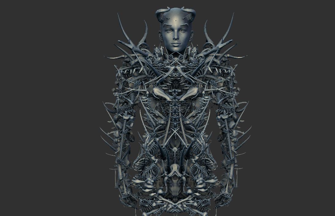 ArtStation - Bone armour design inspired from my earlier sketch