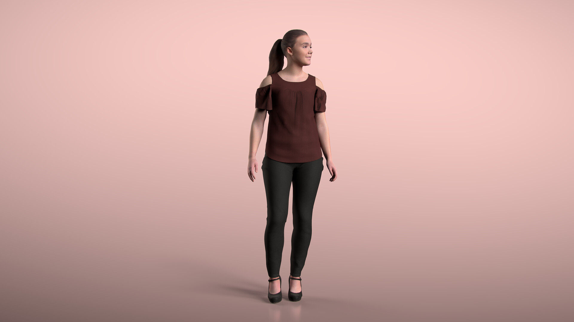 ArtStation - Nelly 20213_01 - Idle READY Animated [3DPEOPLE]