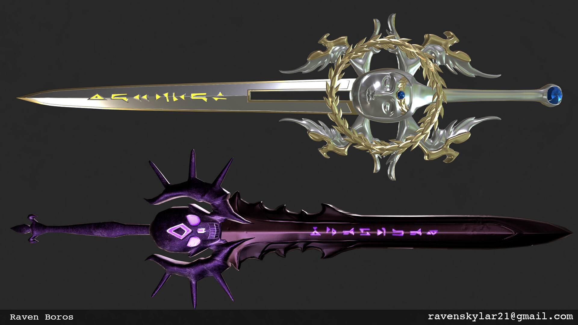 ArtStation - Effulgence and Eclipse Sister Swords