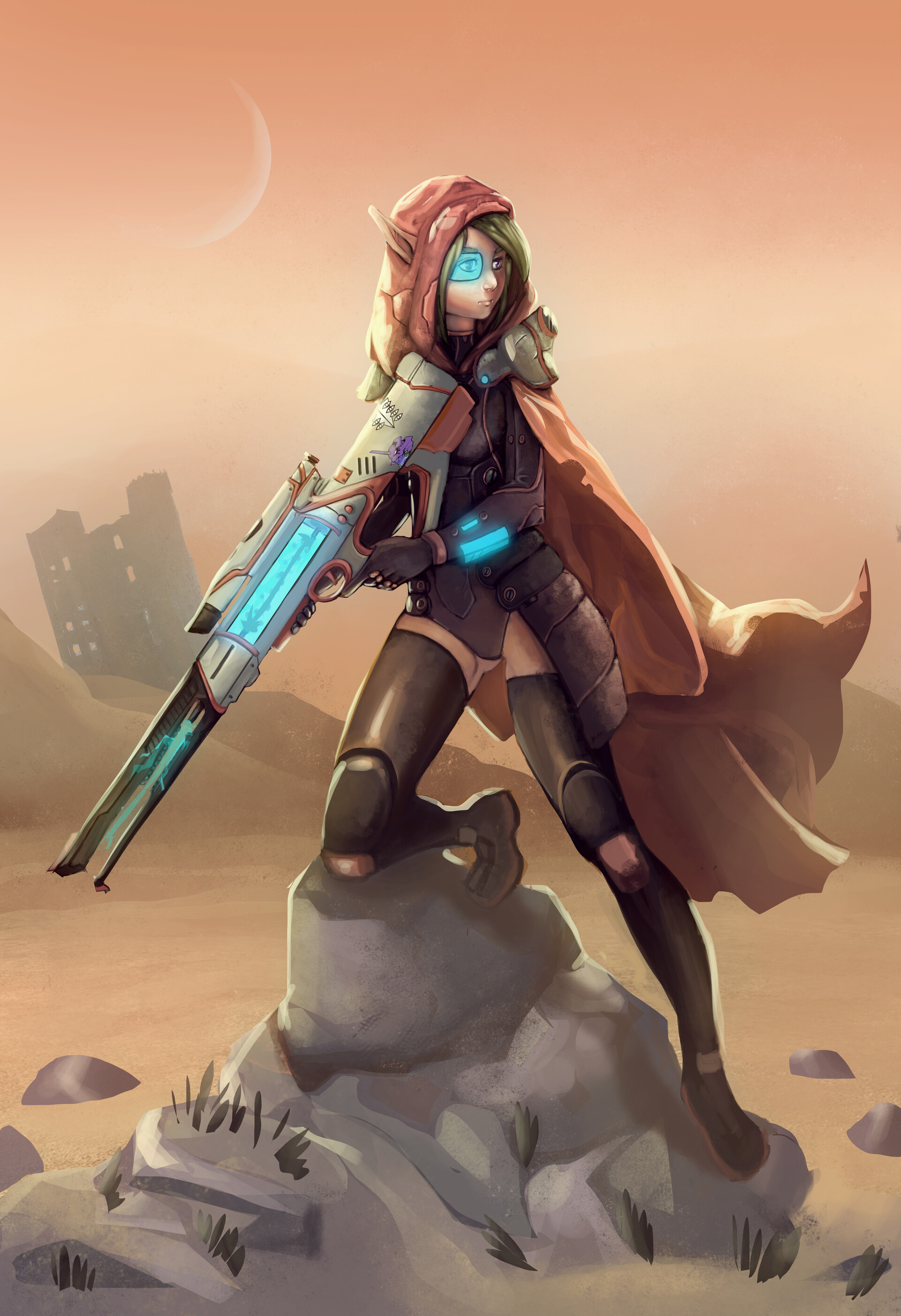 ArtStation - Cyberpunk Elf Sniper, Duygu Özuyar