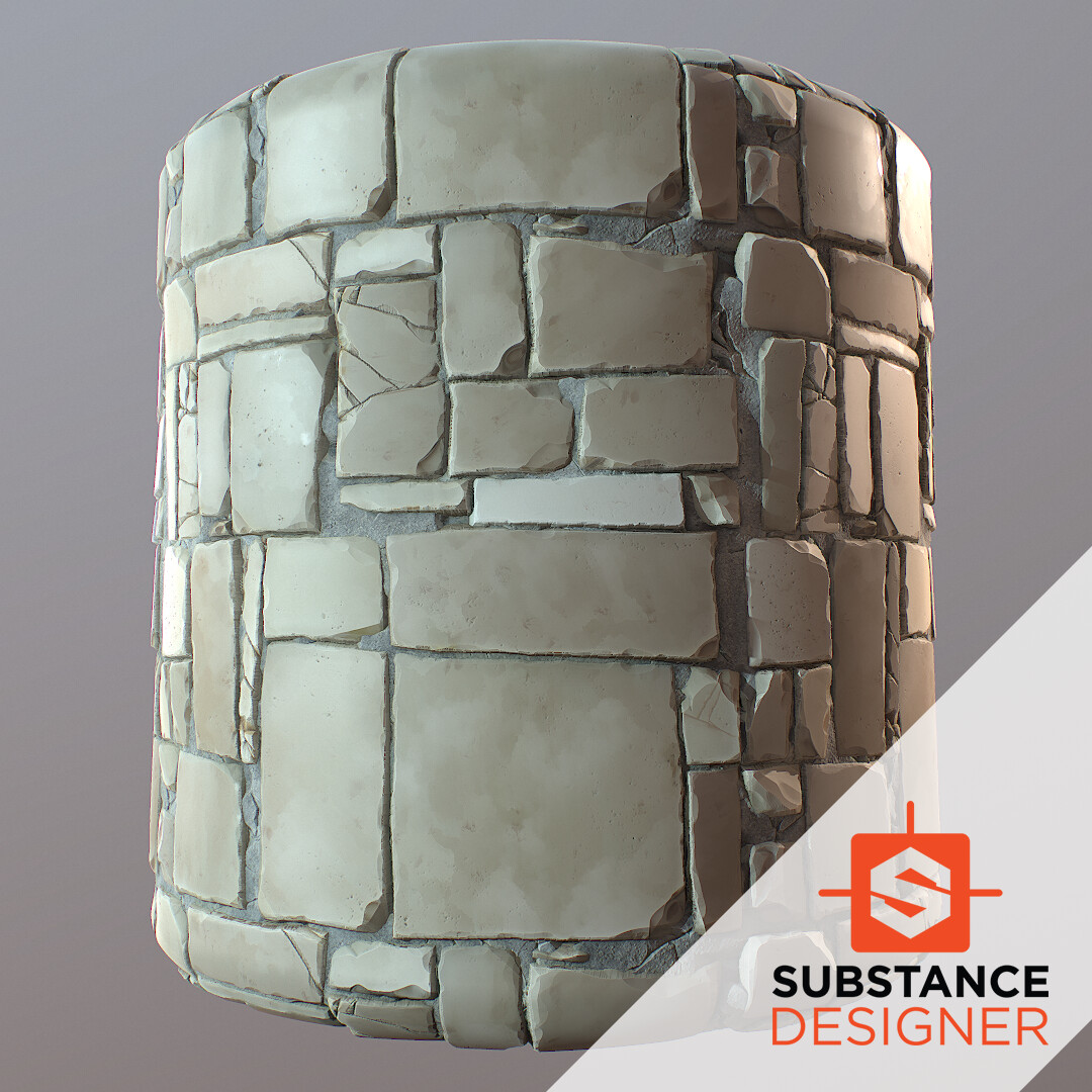 ArtStation - Substance: Stylized Stone Wall