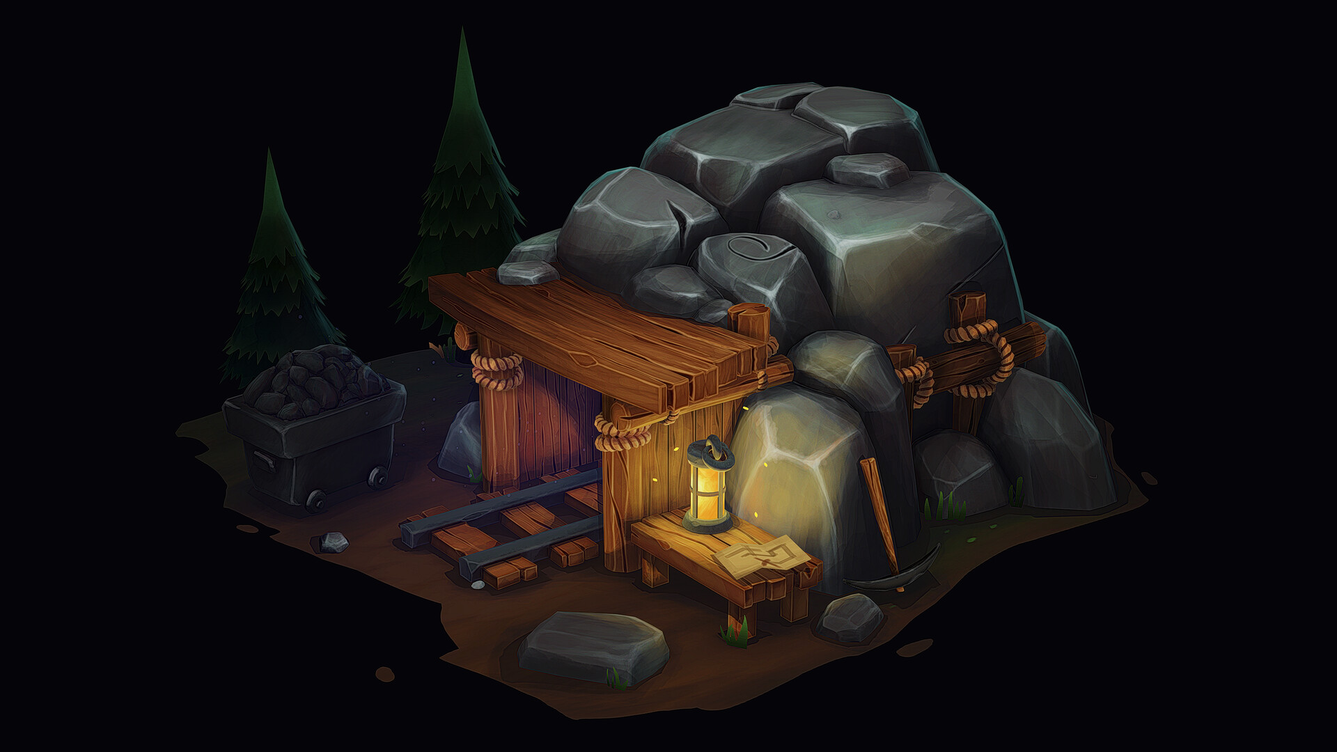 ArtStation - Stylized Mineshaft