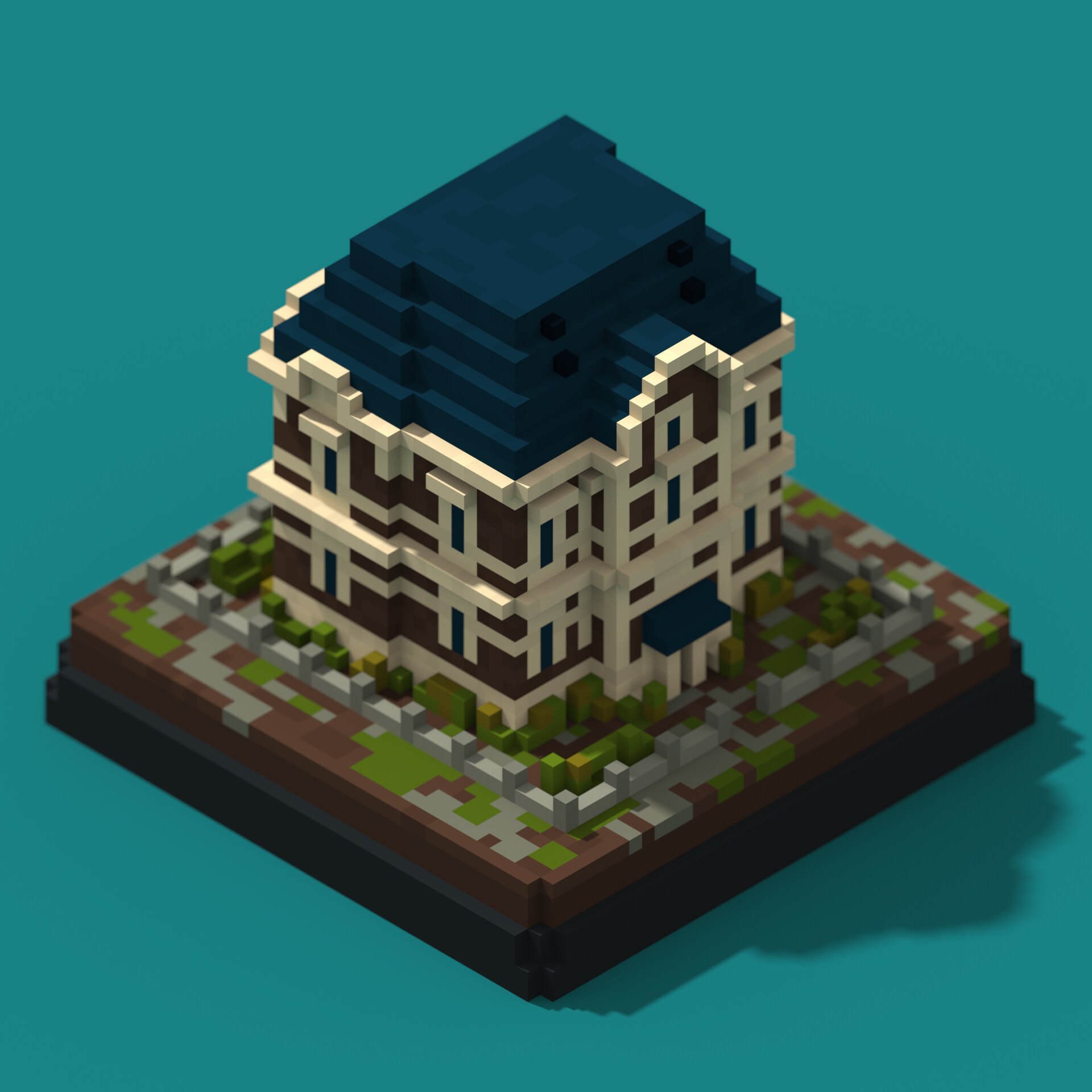 ArtStation - Voxel brick cottage