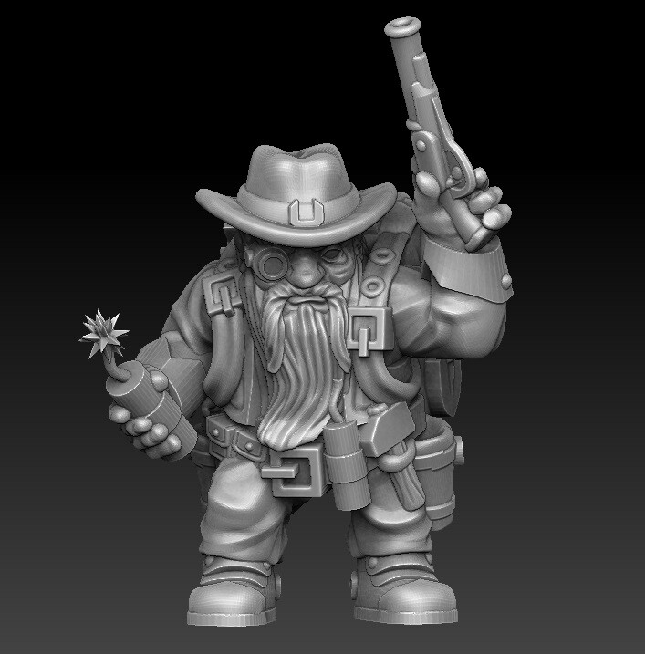 ArtStation - Artificer dwarf 3d tabletop miniature
