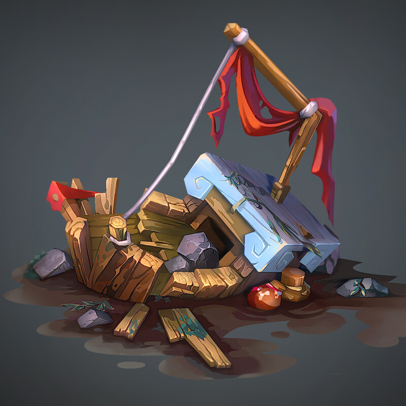 ArtStation - handpainted 3d Cartoon scene01