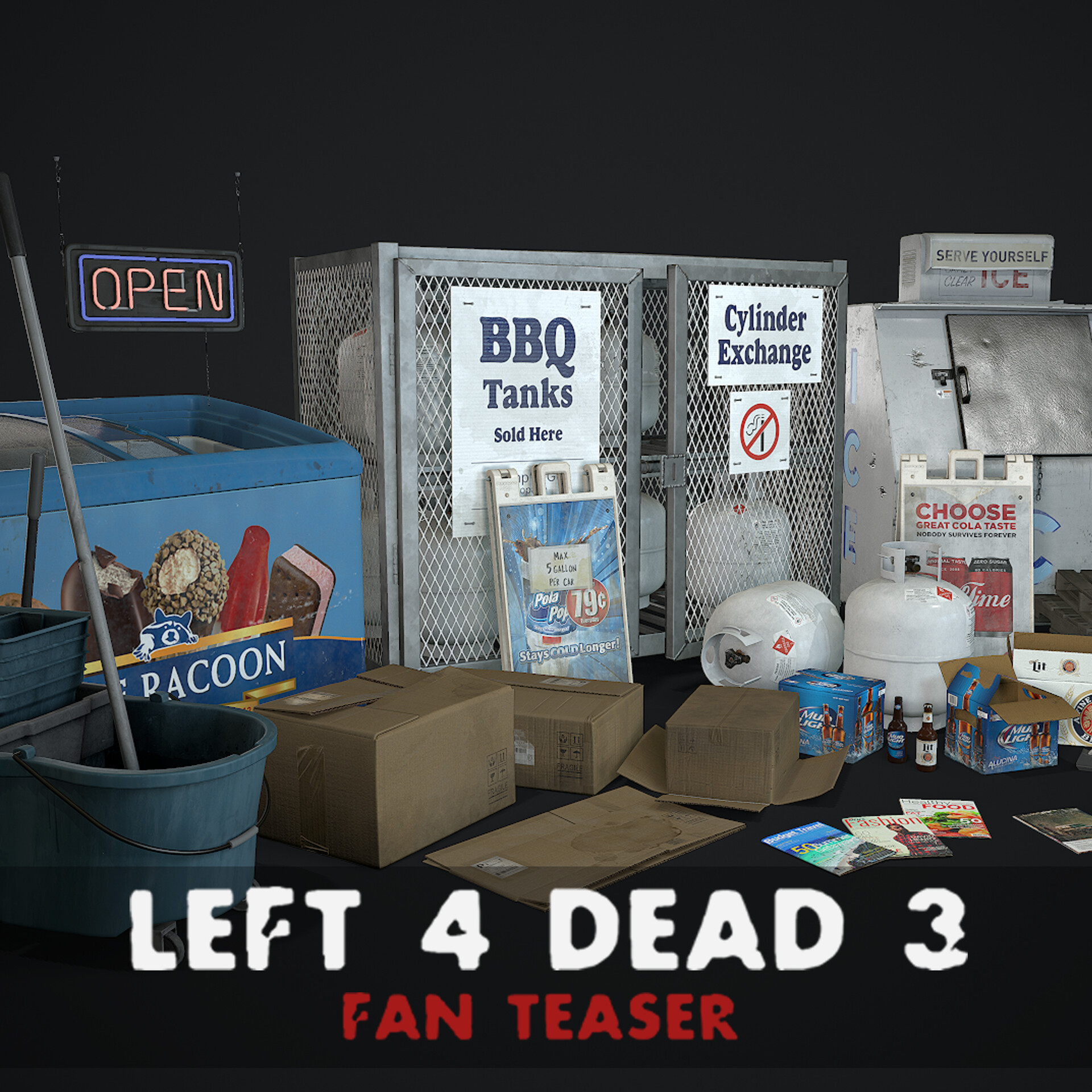 ArtStation - Gaz Station Assets - Left 4 Dead 3 (Fan Teaser)