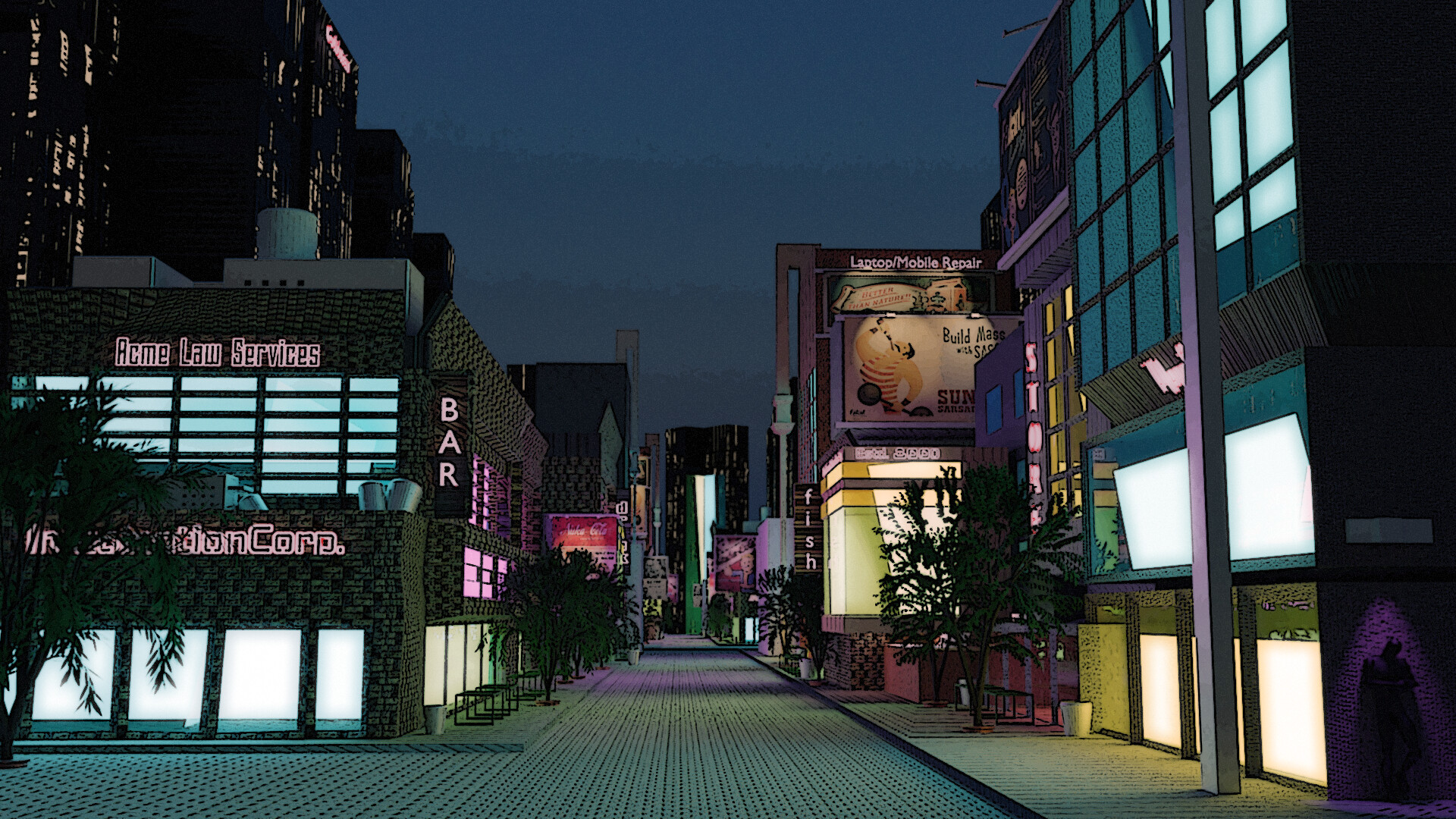 ArtStation - Evening City Scene