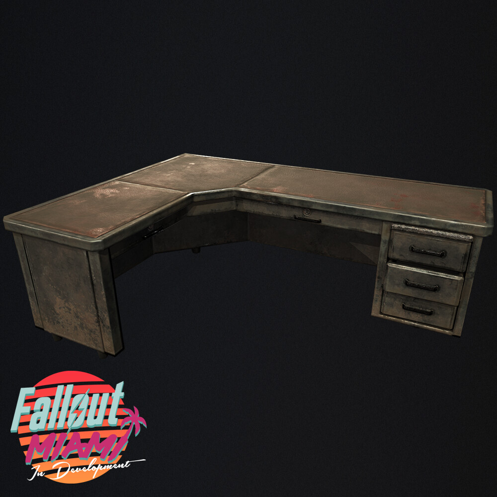 ArtStation - Fallout: Miami - Enclave Military Corner Desk