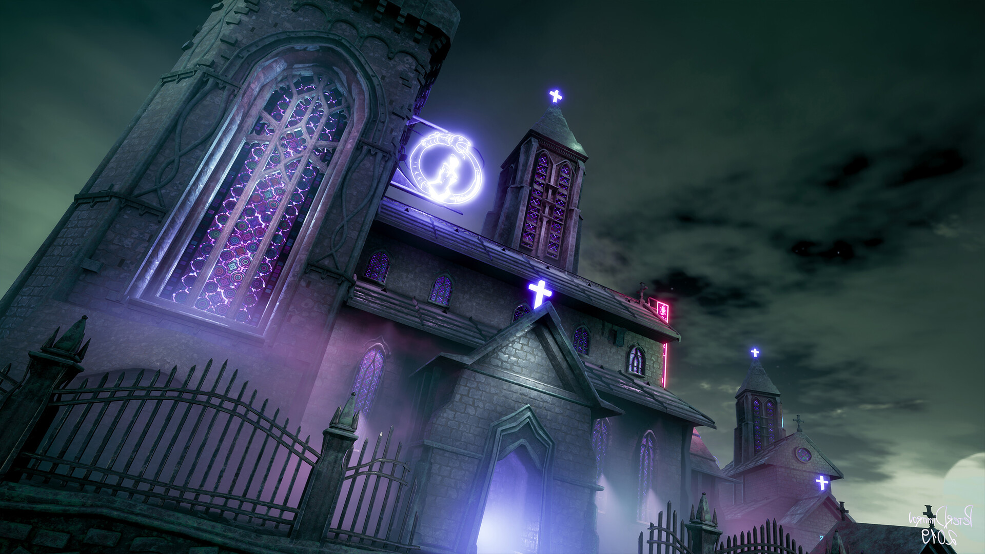 ArtStation - The Neon Graveyard