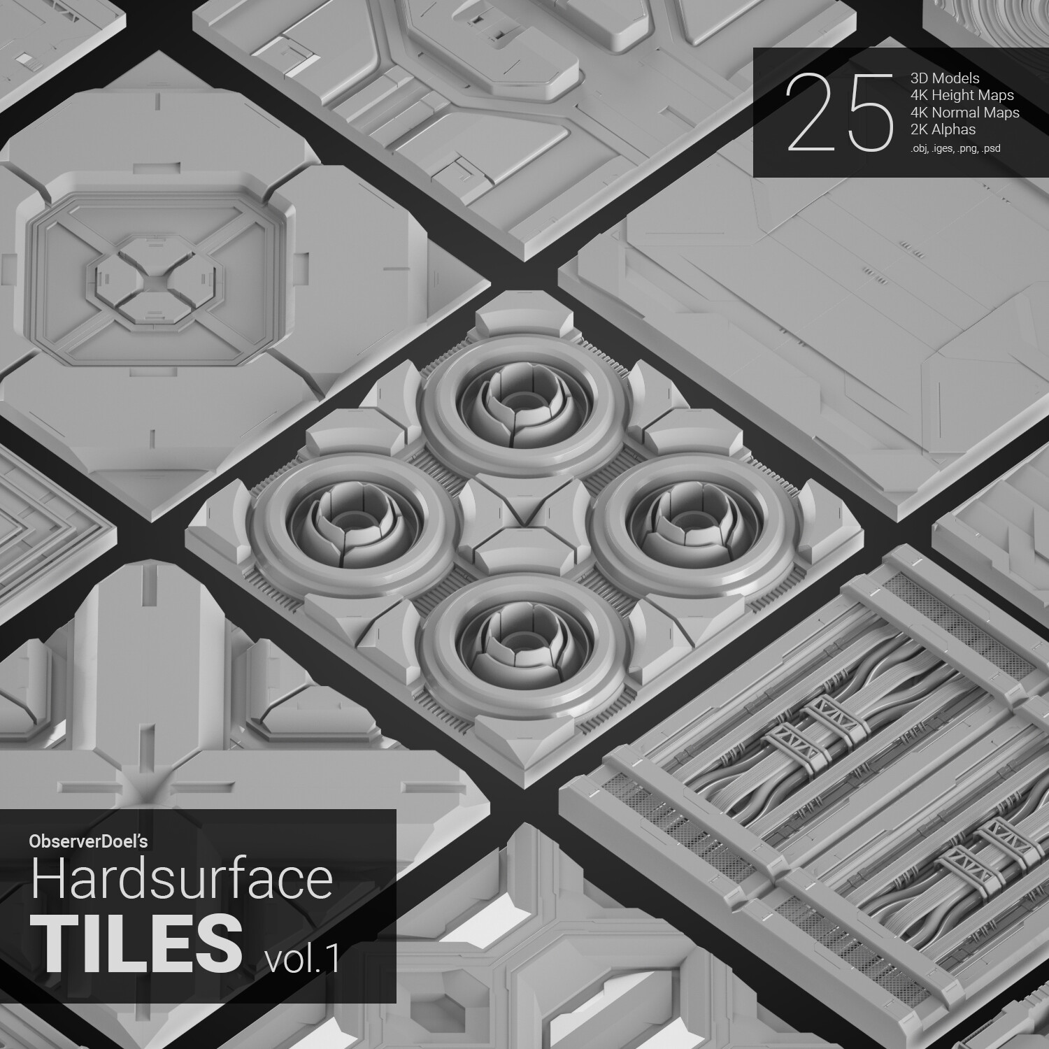 ArtStation - HardSurface Tile Pack Vol.1