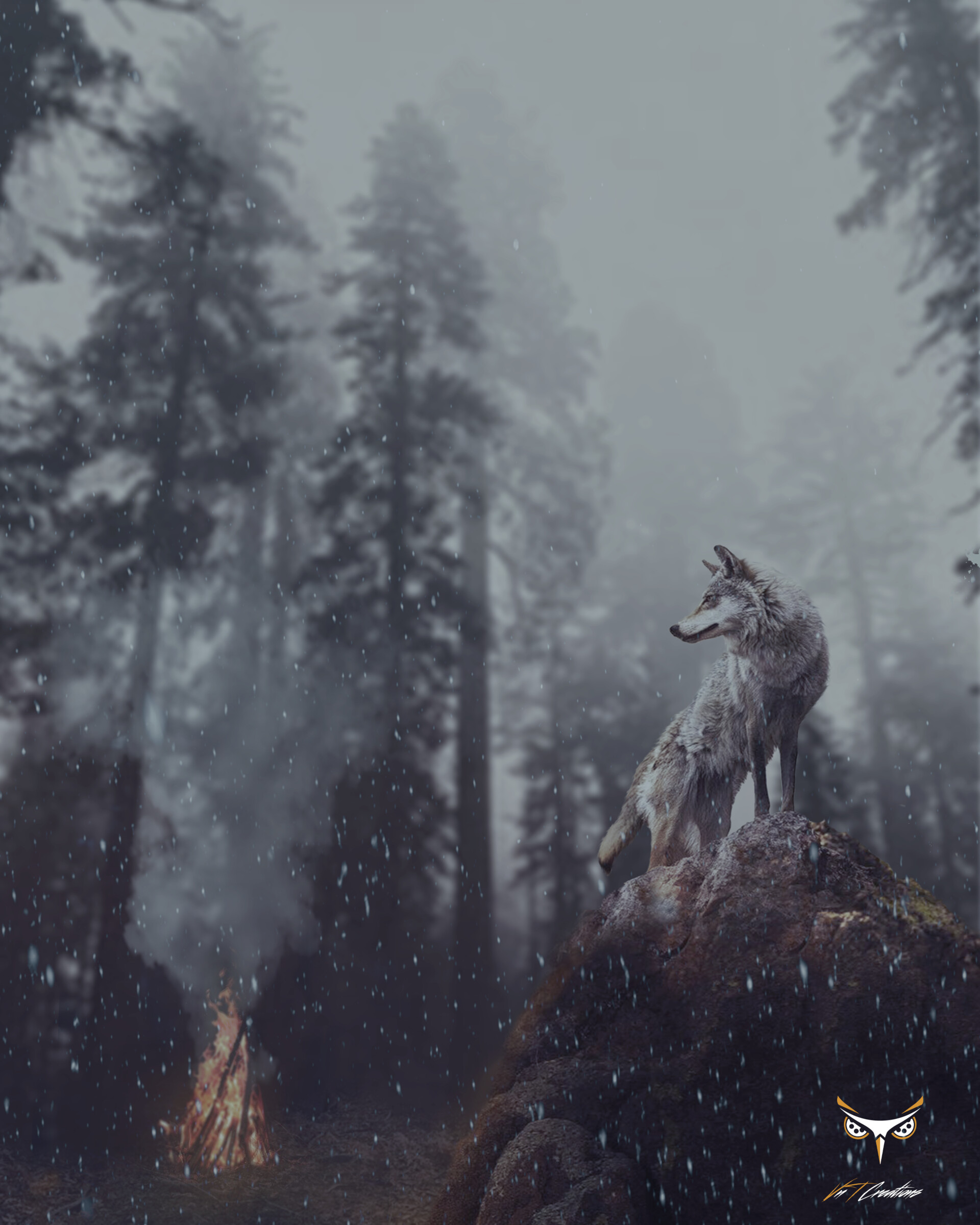 ArtStation - Snow wolf