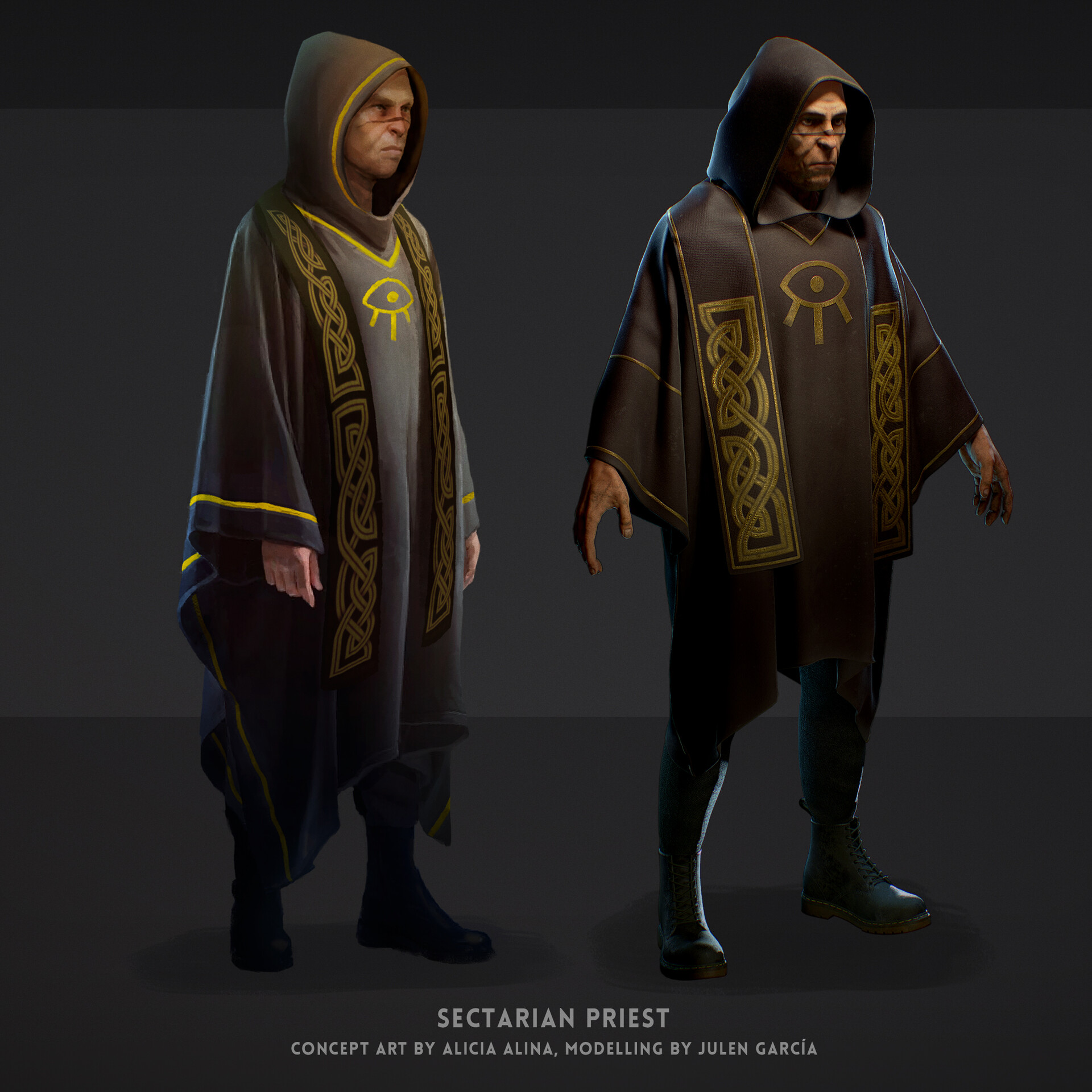 ArtStation - Sectarian Priest - Concept to 3d
