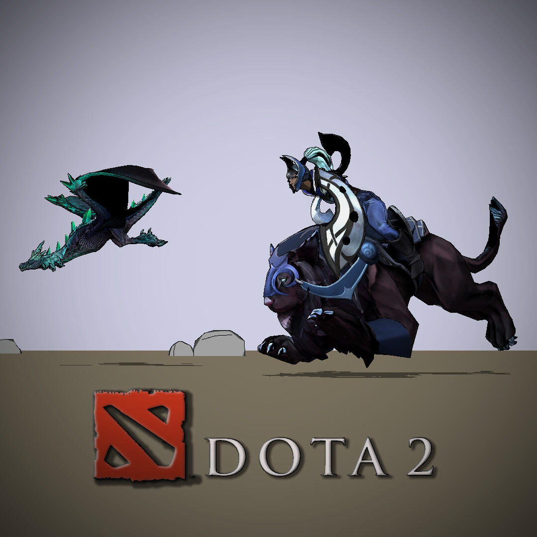 ArtStation - DOTA 2 LUNA ANIMATION (A lion, a rider and a wyvern)