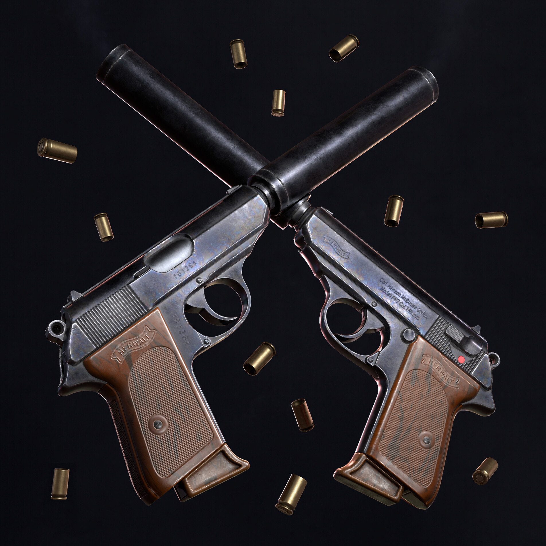 ArtStation - Silenced Pistol (Walther PPK)