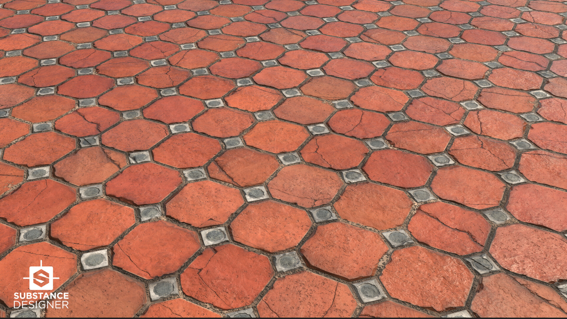 ArtStation - Terracotta Tiles Floor - Substance Designer