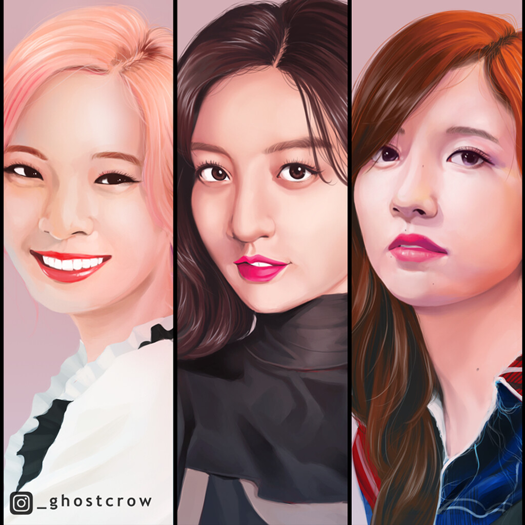 ArtStation - Twice Portrait Series: Mina, Jihyo, Dahyun