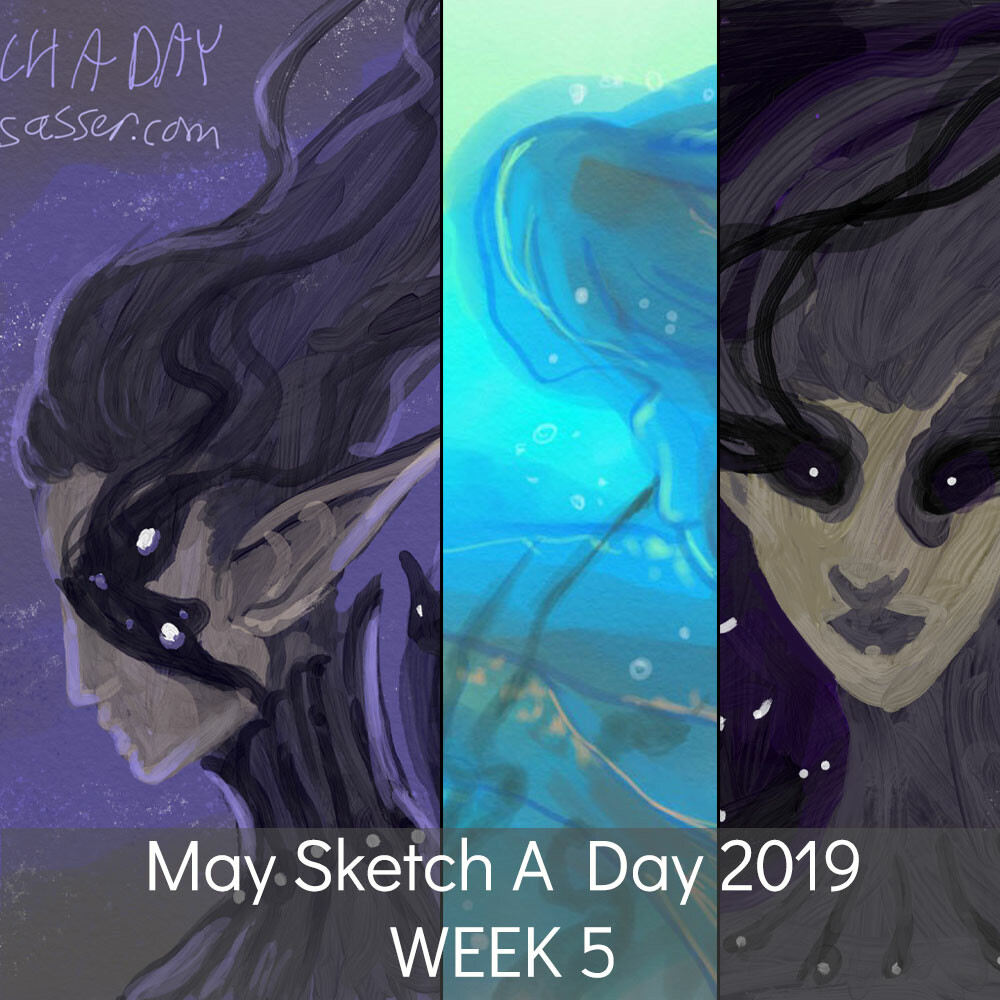 ArtStation - May Sketch A Day Week 5 - Dark Fairies and Mermaids