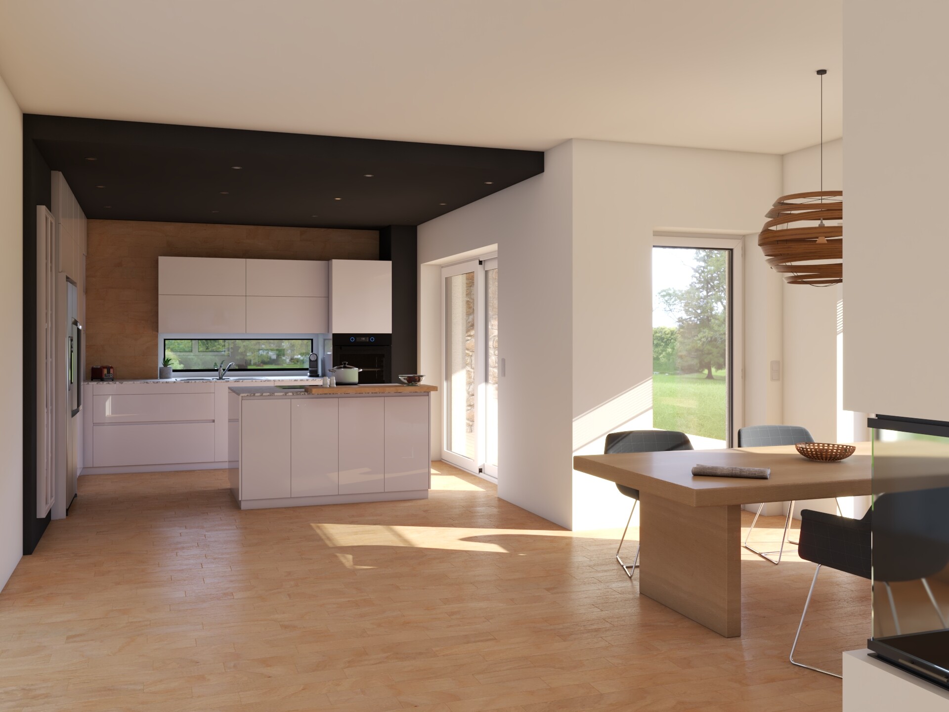 ArtStation - Family House | Kitchen & Living Room | Interior Visualisation