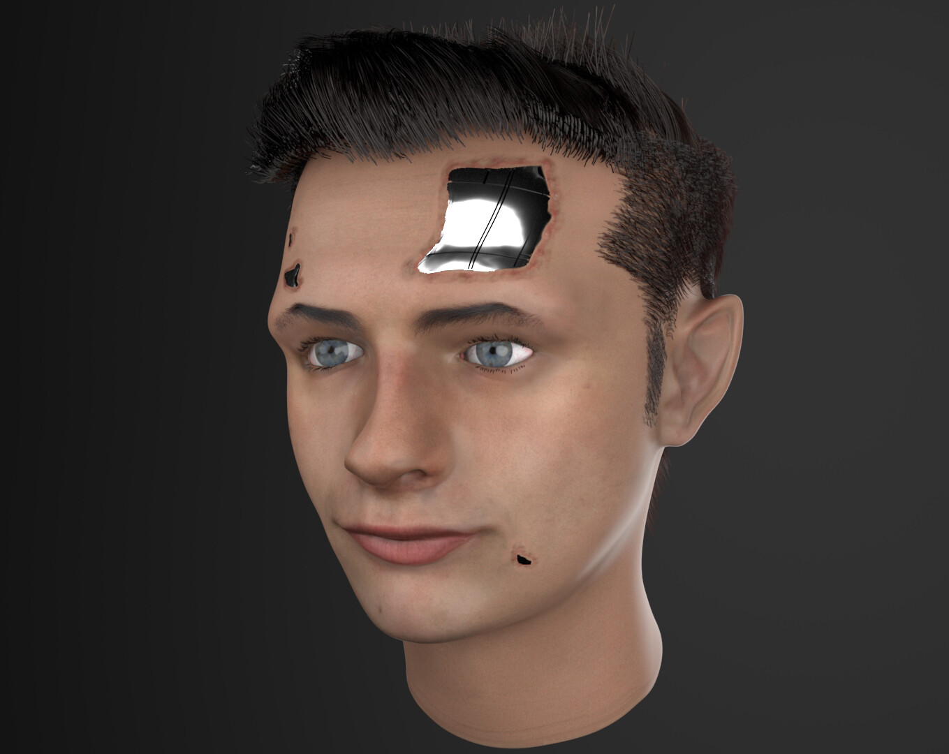 ArtStation - Realistic 3D Human/Robotic Head