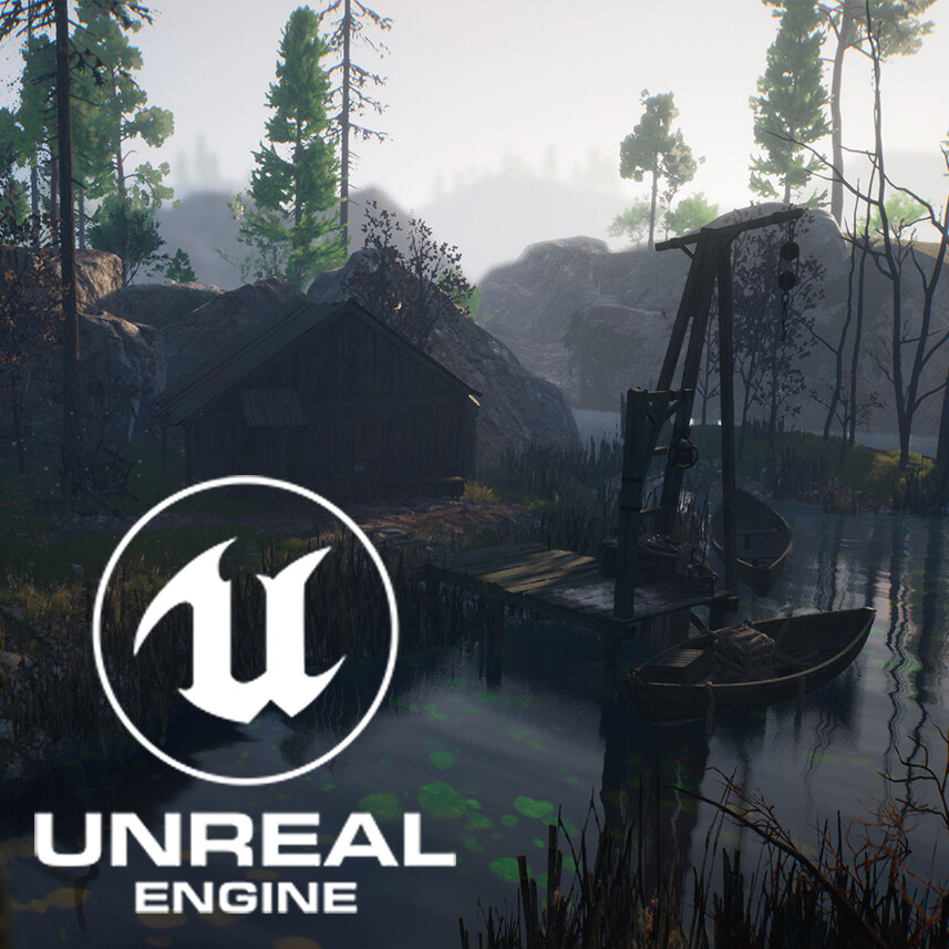 ArtStation - Level Art & Lighting Study: Swamp. Sunset