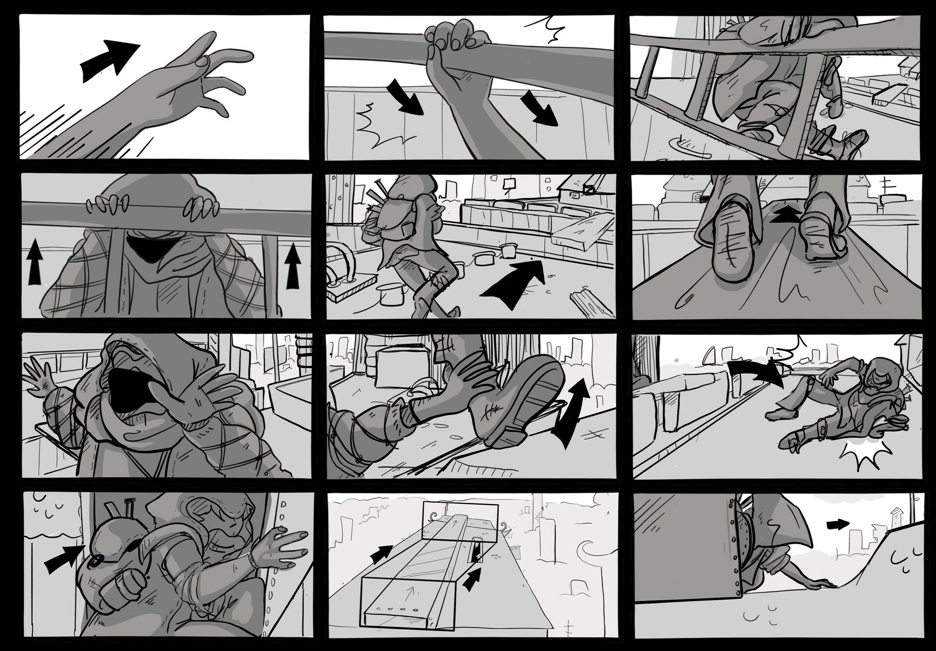 ArtStation - StoryBoards & Key Moments Of The chase!