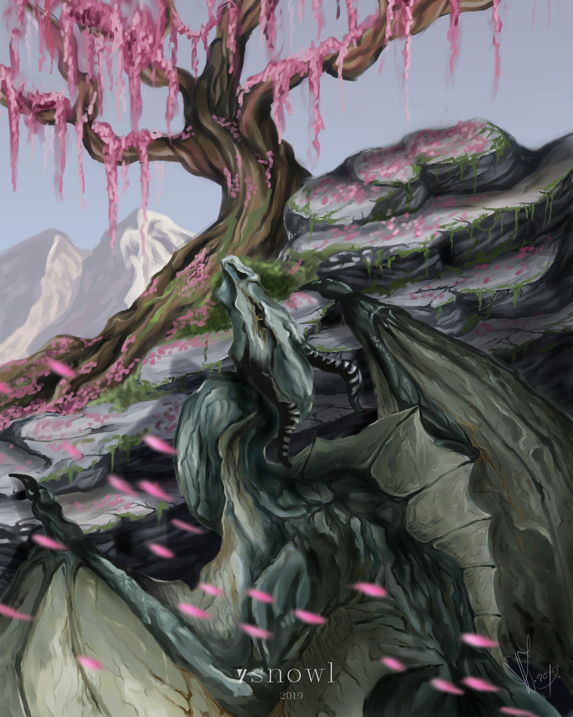 ArtStation - Dragon and tree