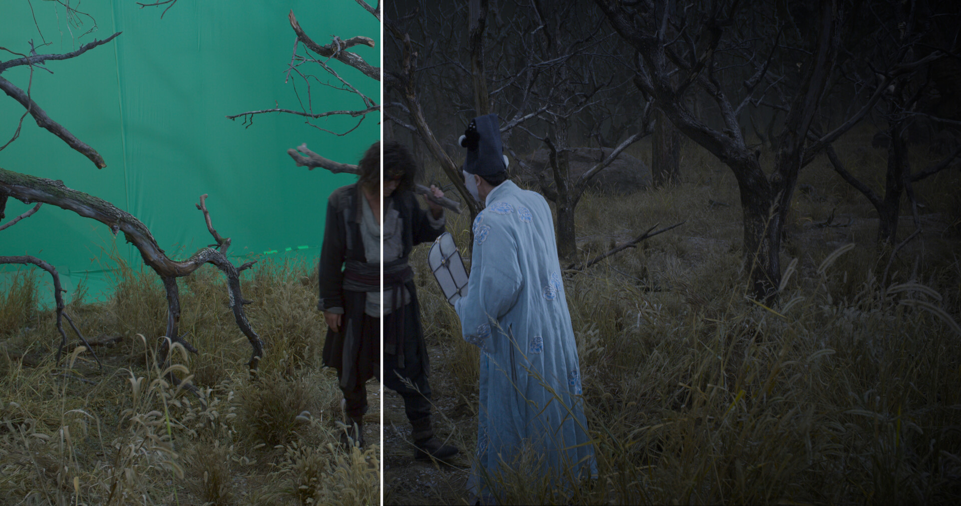 ArtStation - Dead forest. VFX before and after