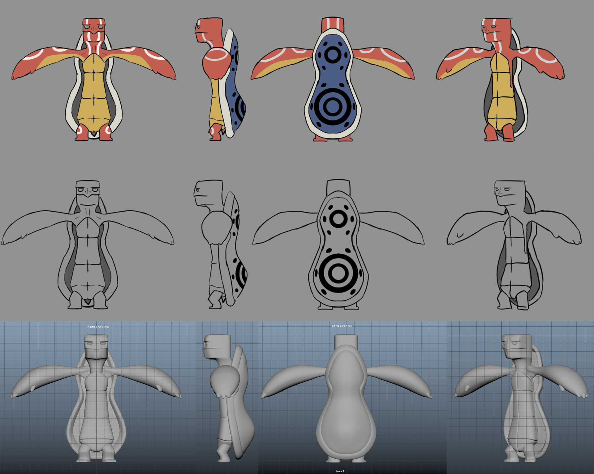 ArtStation - 3 point turn around (Turtle character)