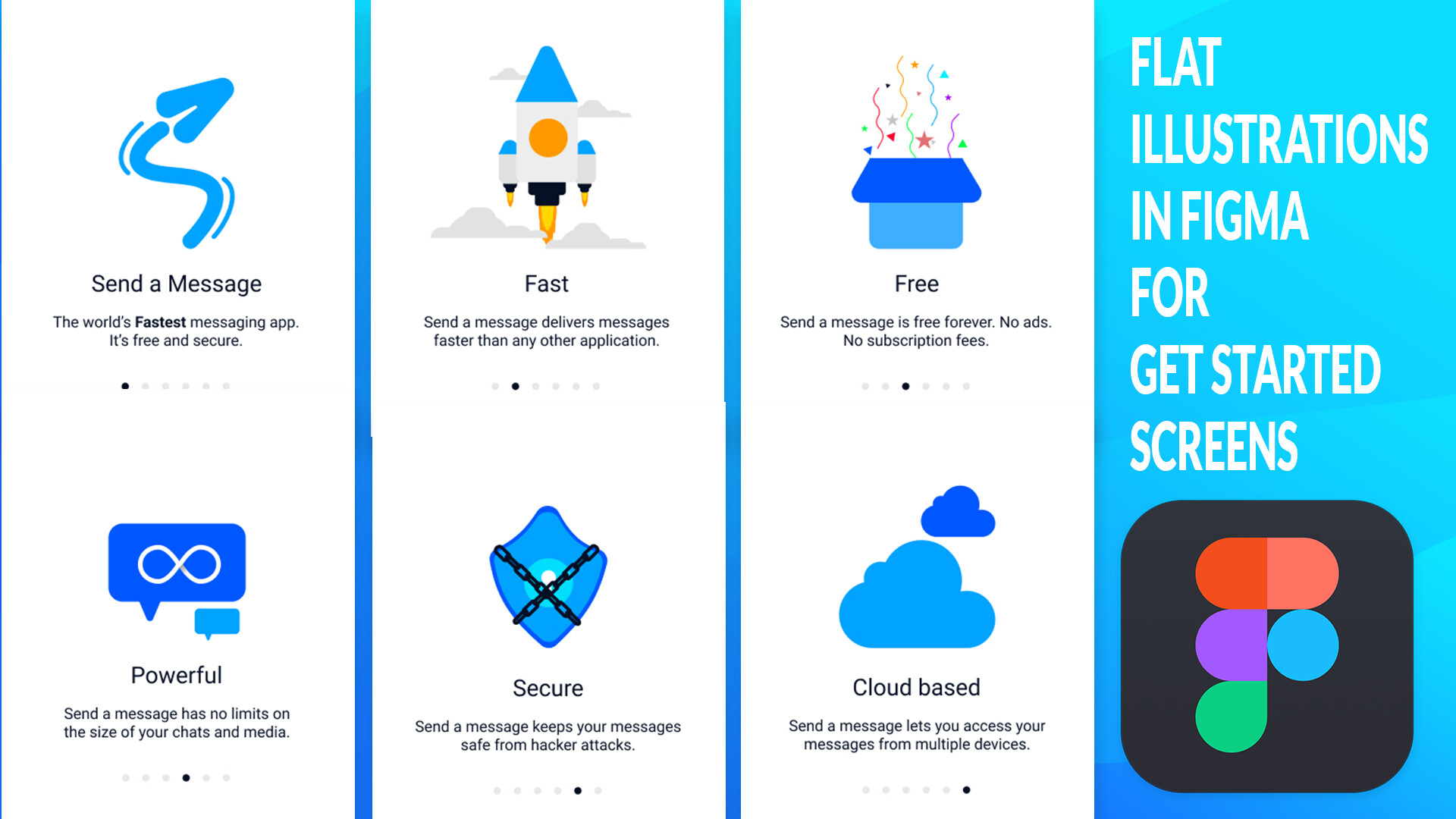 ArtStation - Flat design Onboarding screens design Figma tutorial