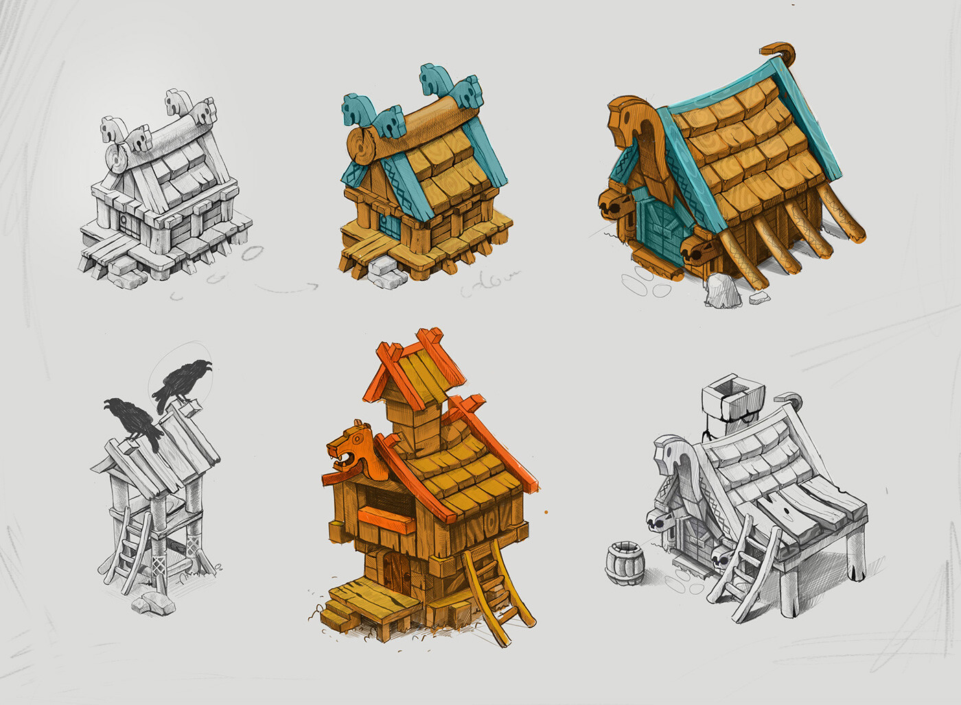 ArtStation - Viking building concepts
