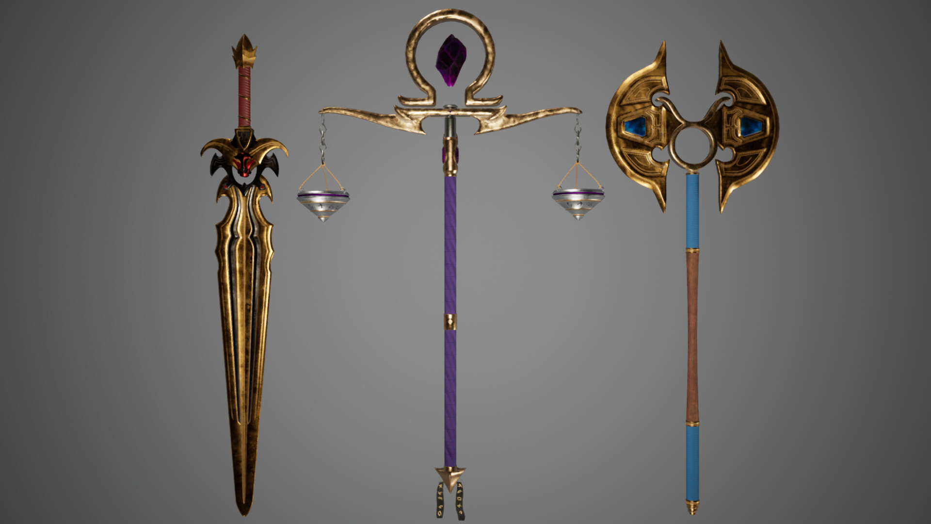 ArtStation - Zodiac Weapon Set (Staffordshire Uni End of year project 2019)