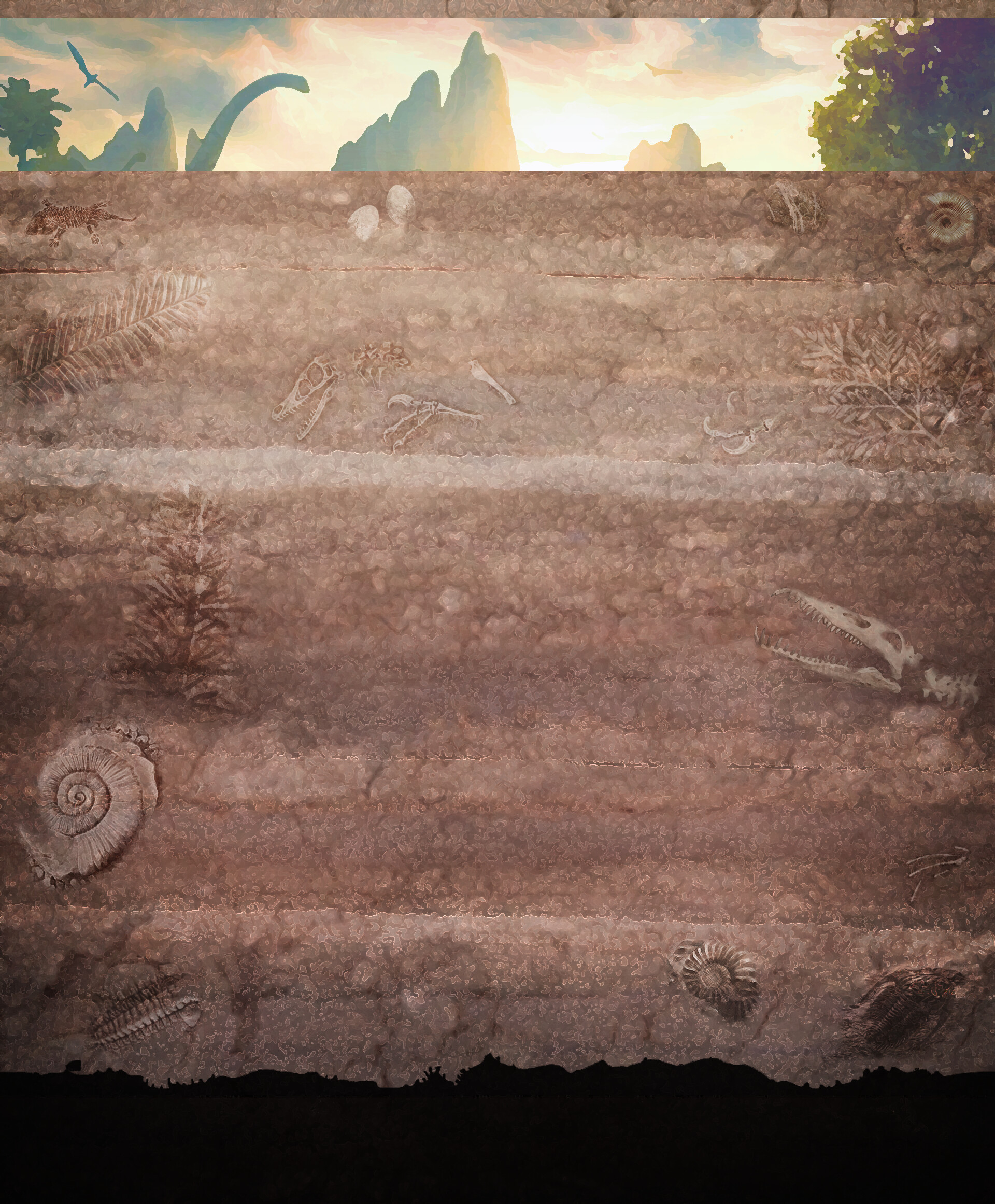 ArtStation - prehistoric fantasy day cycle page design