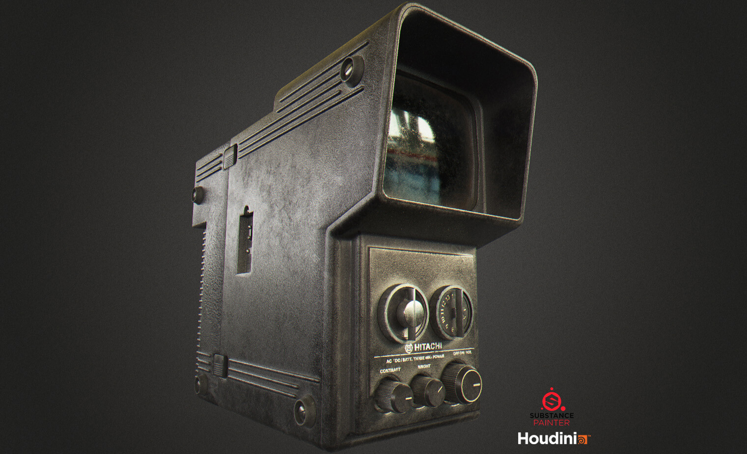 ArtStation - Hard Surface Study - 1980 Hitachi Portable TV