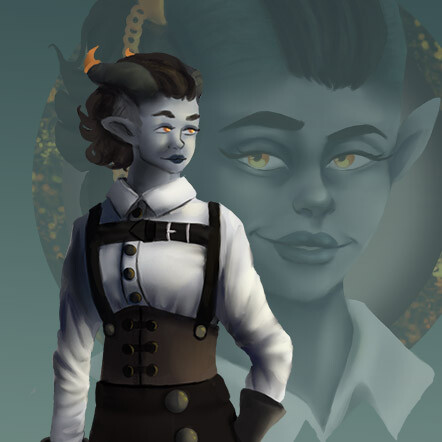 ArtStation - Trust - Tiefling ranger - commission