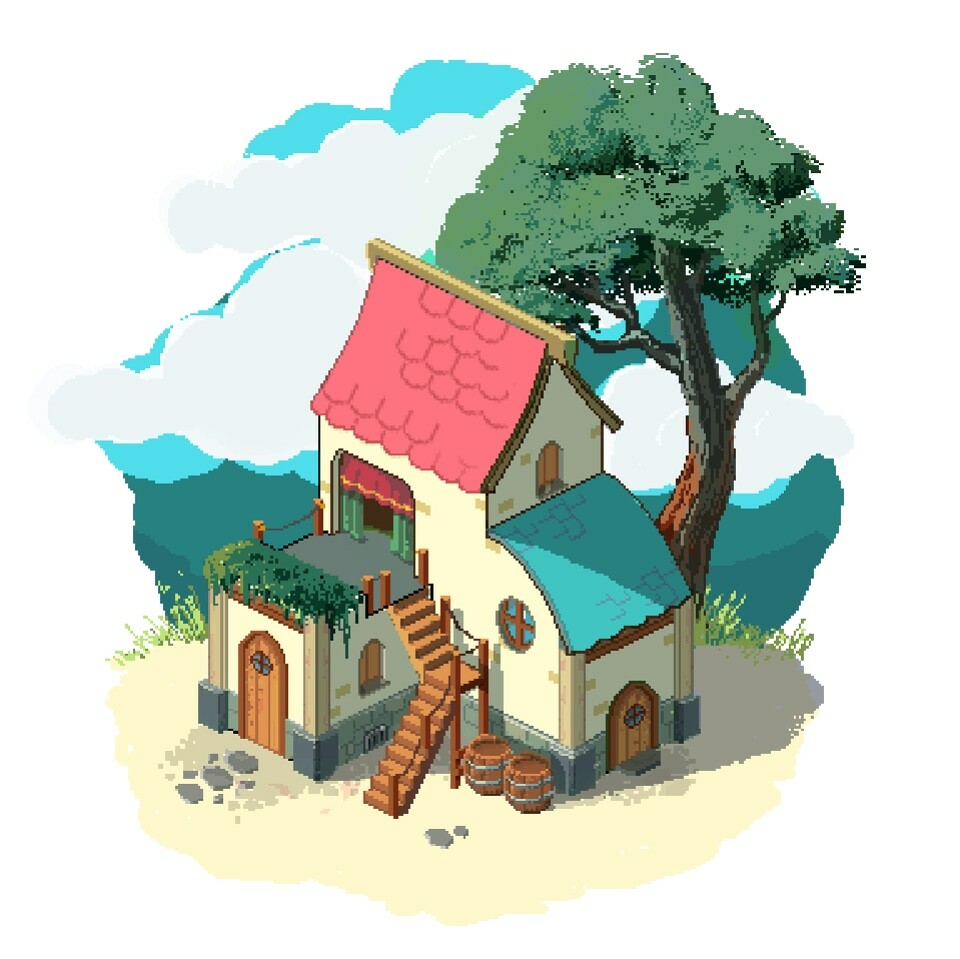 ArtStation - Isometric House Designs - pixel art