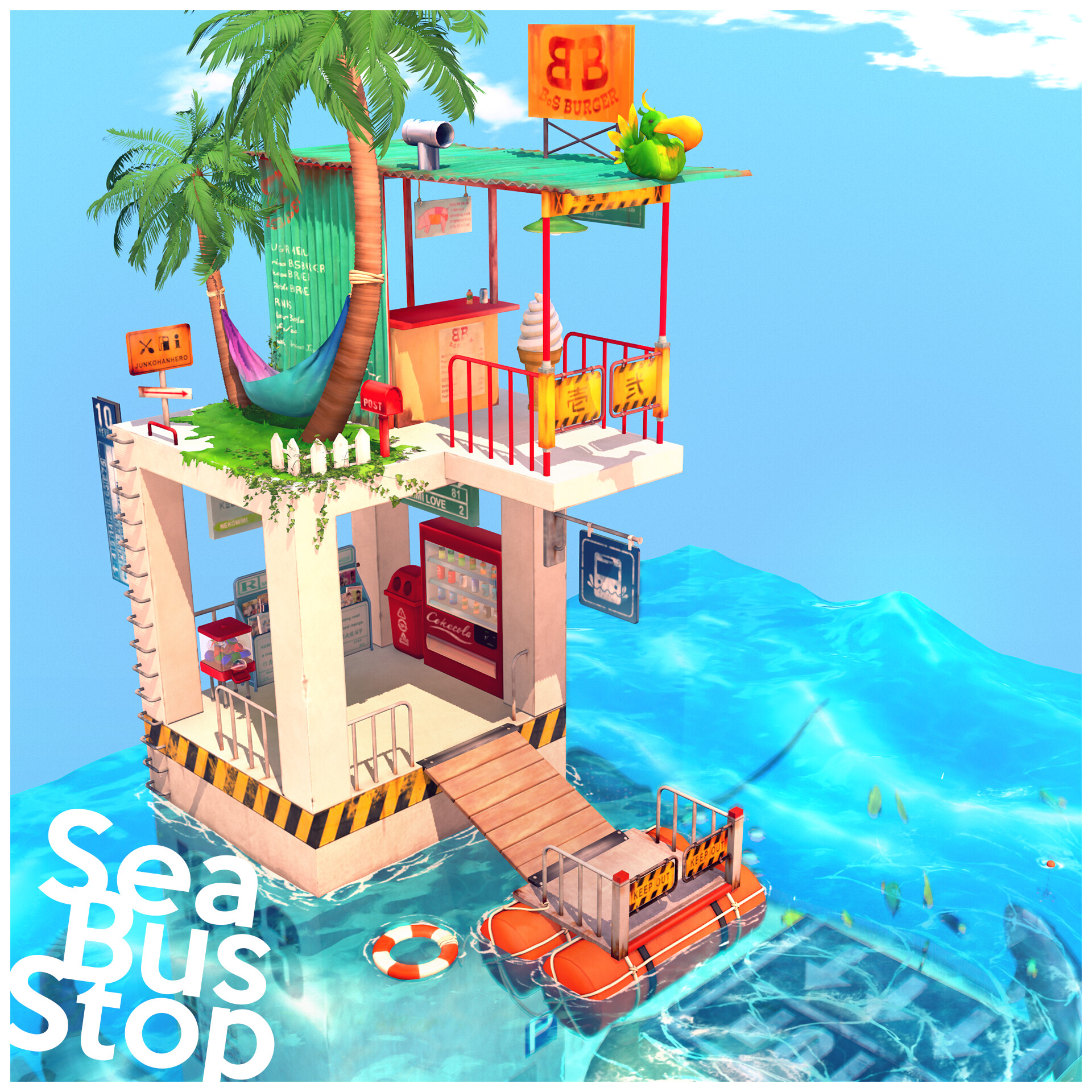 ArtStation - Sea Bus Stop