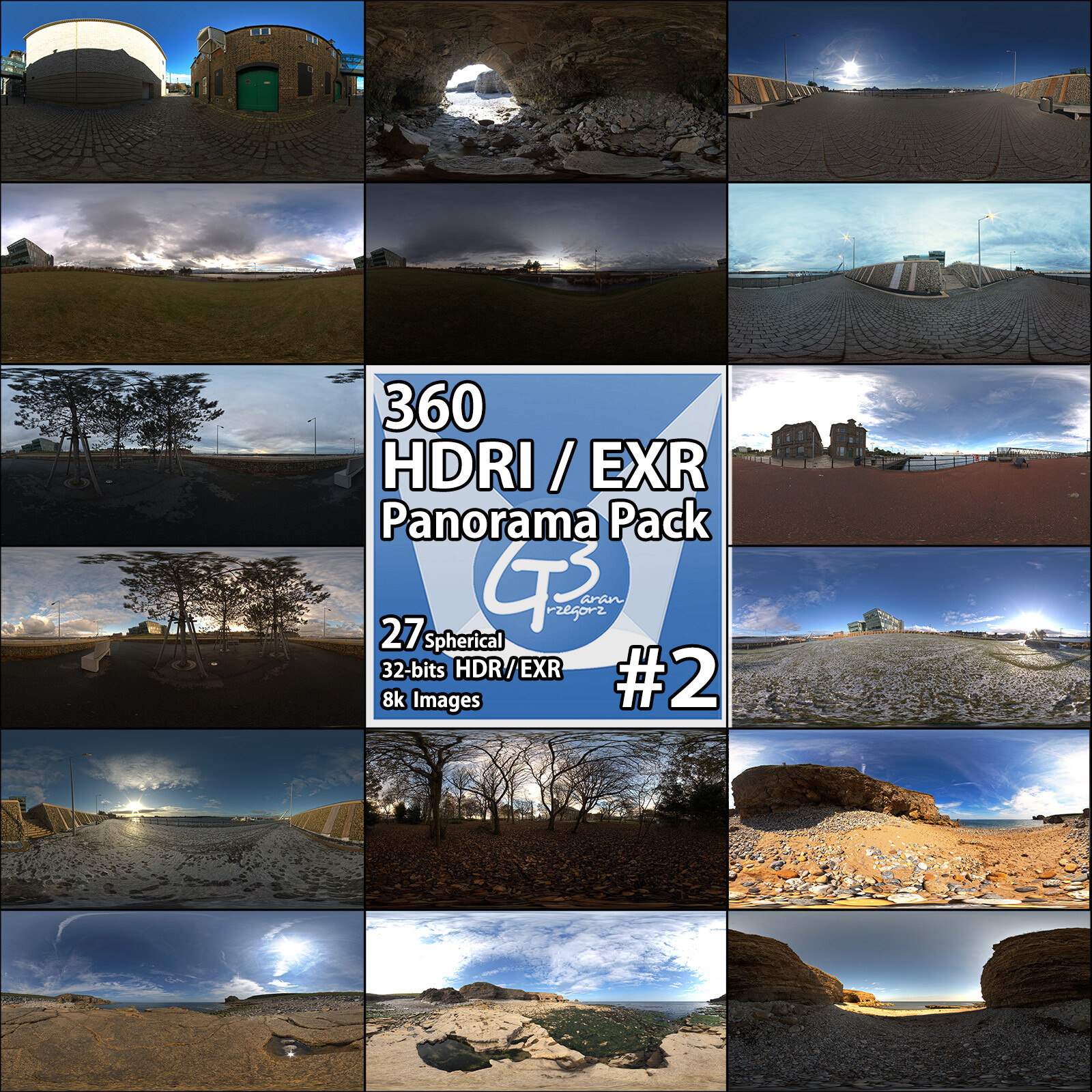 ArtStation - 360 HDRI / EXR PanoPack 02 - by_GrzegorzBaran