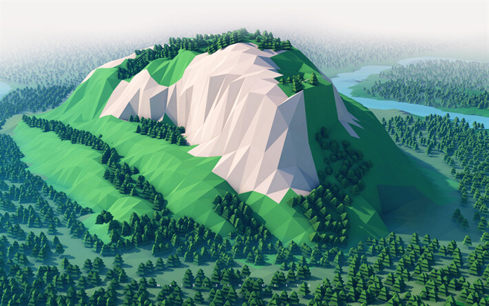 ArtStation - Low poly mountain