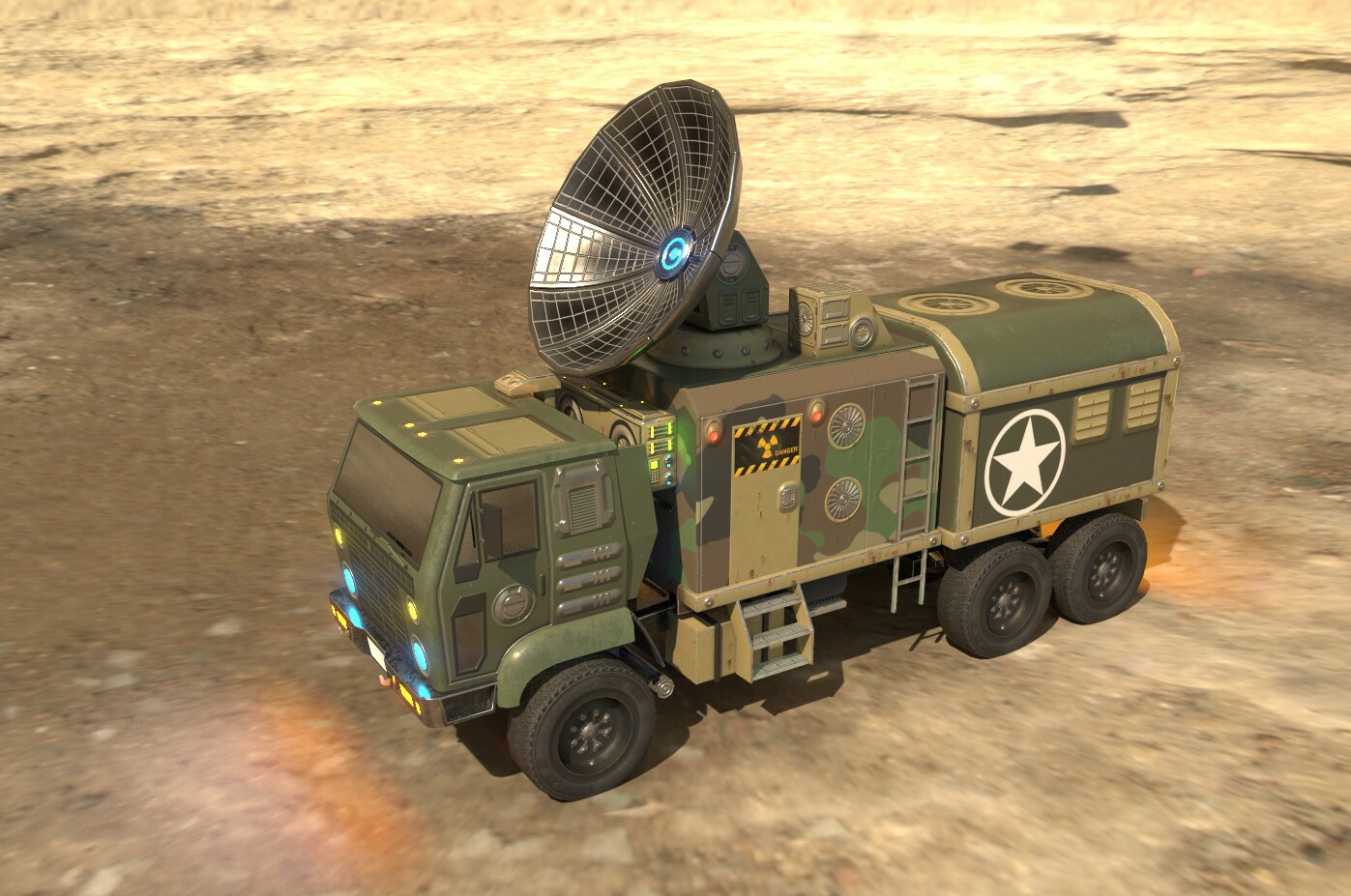 ArtStation - Low poly animated Radar truck