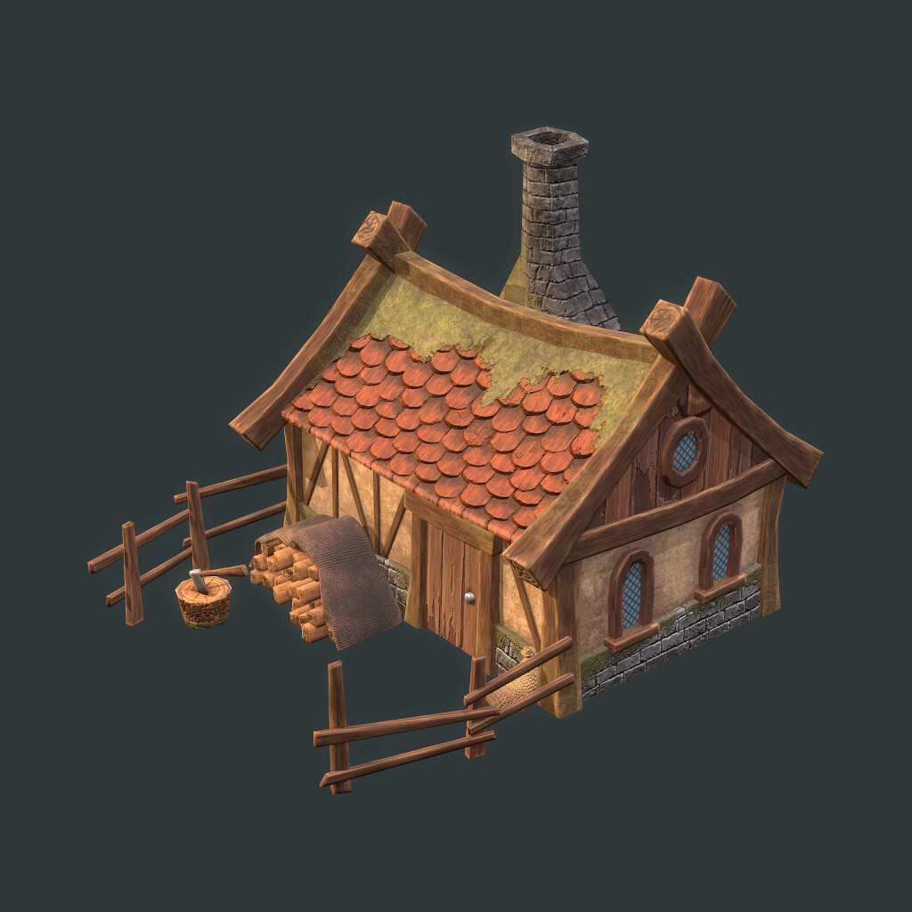 ArtStation - Lowpoly Fantasy Hut