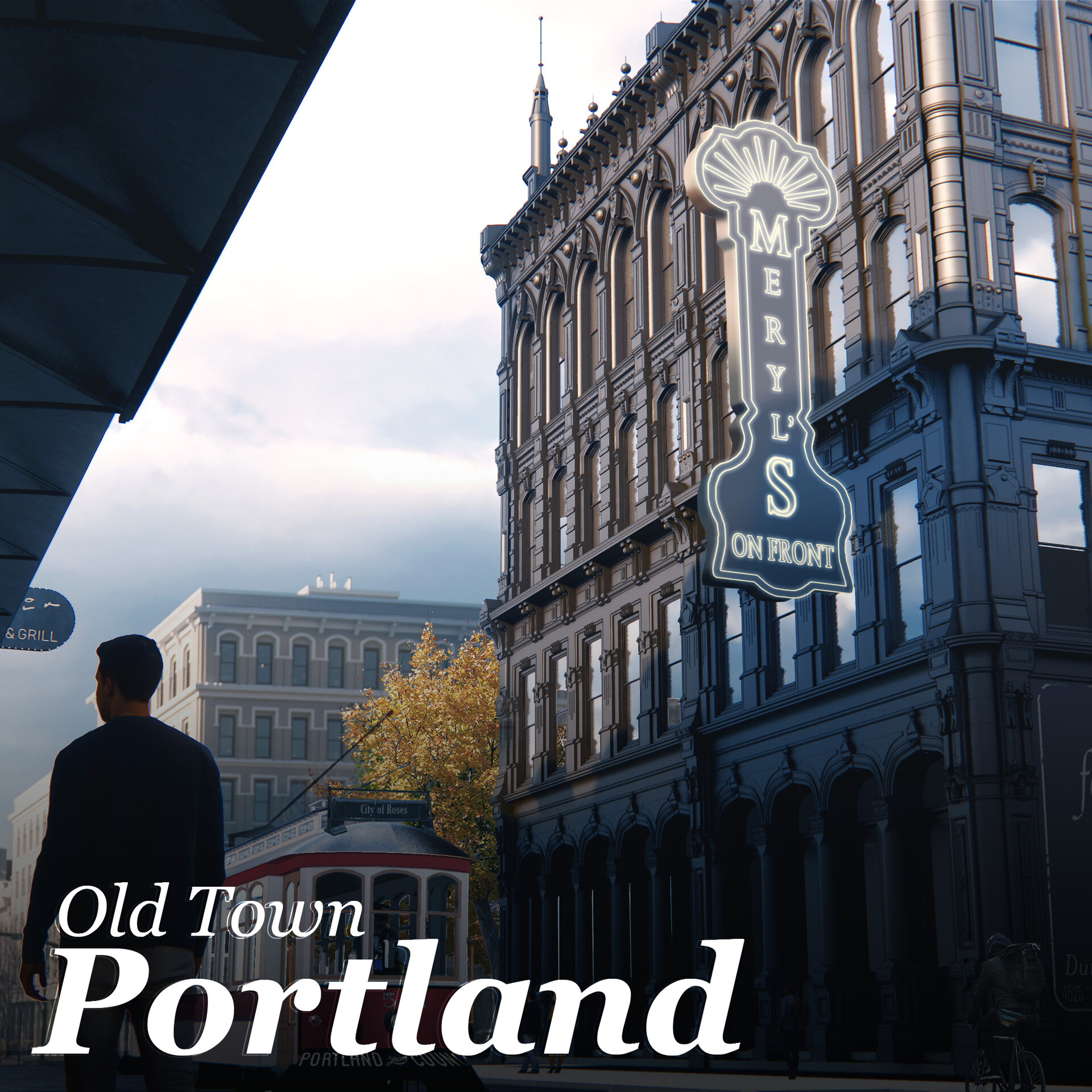 jack watson - Old Town Portland - Front Street, Looking South & Elevation