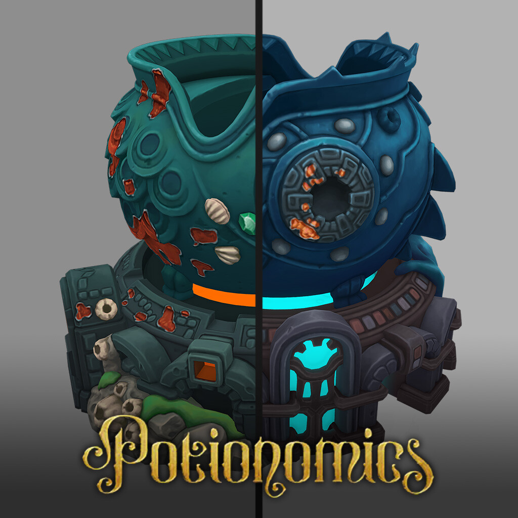 ArtStation - Potionomics: Ocean Cauldron Lvl1 & Lvl2 - Texture