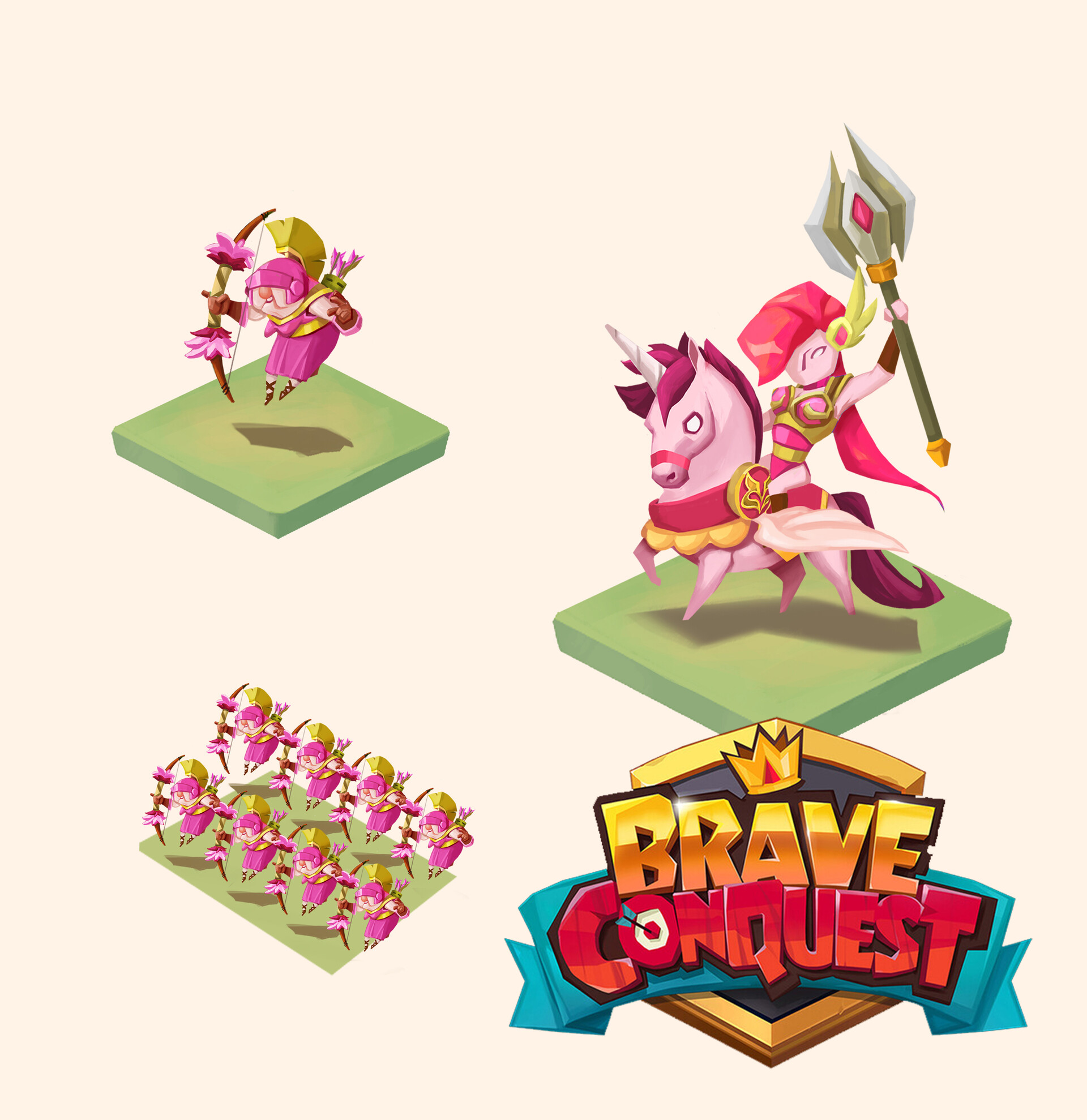 ArtStation - Character concept art for app game "Brave Conquest"