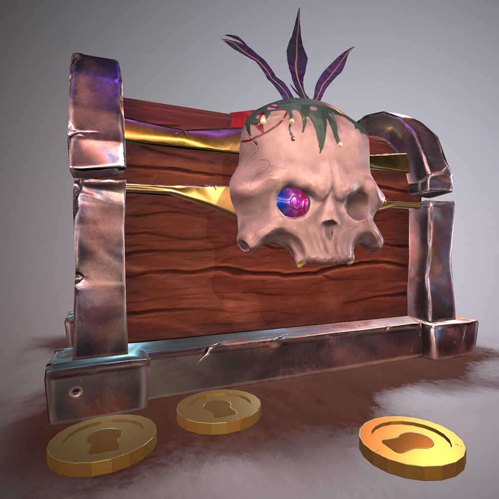 ArtStation - Stylized Pirate Skull Chest
